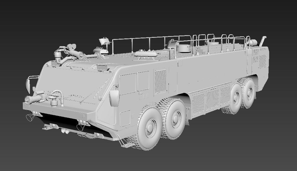 Airport Fire Truck ARFF Crash Tender 8x8 3D model | CGTrader