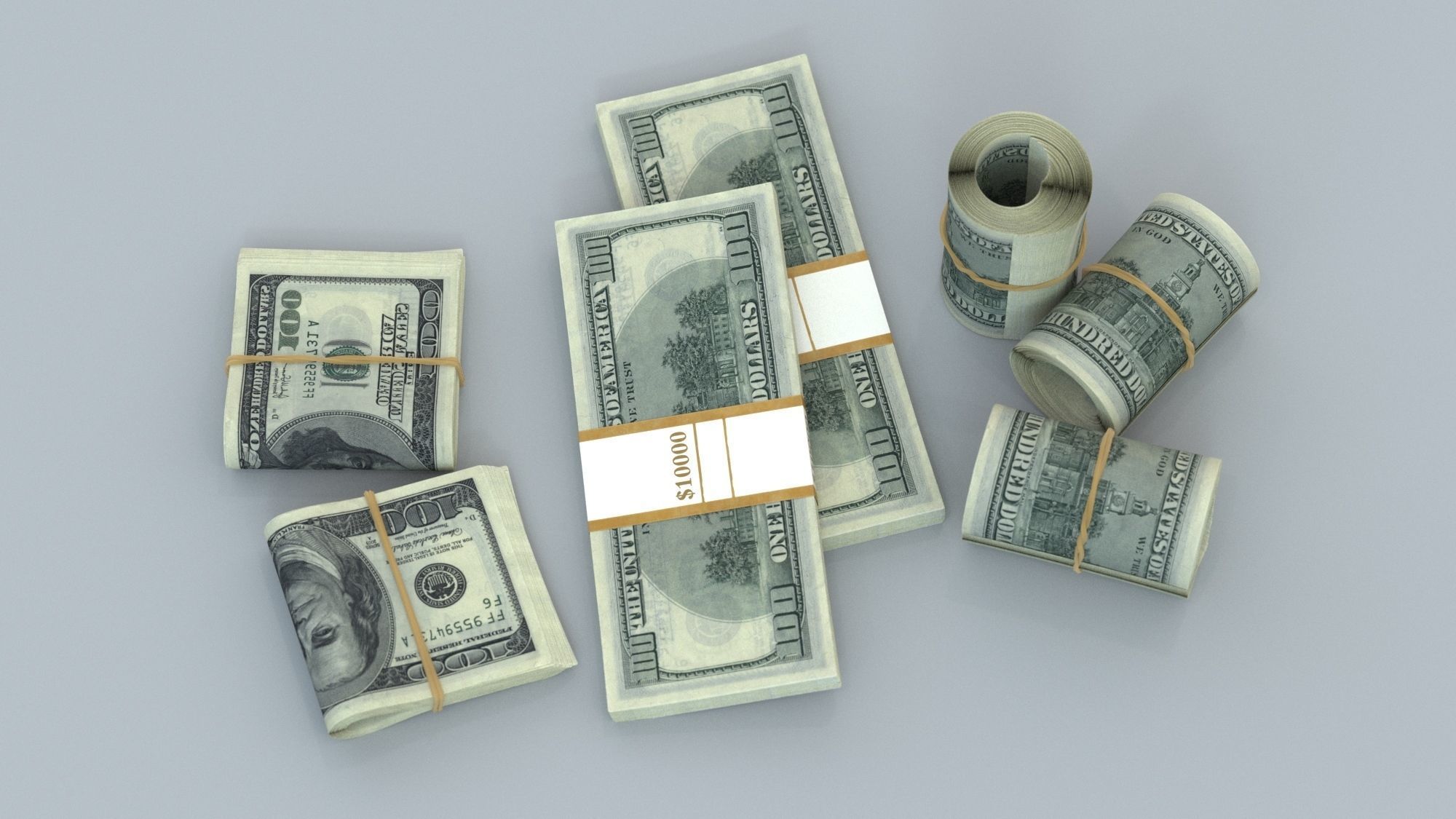 money stack of dollar bills 3D model | CGTrader