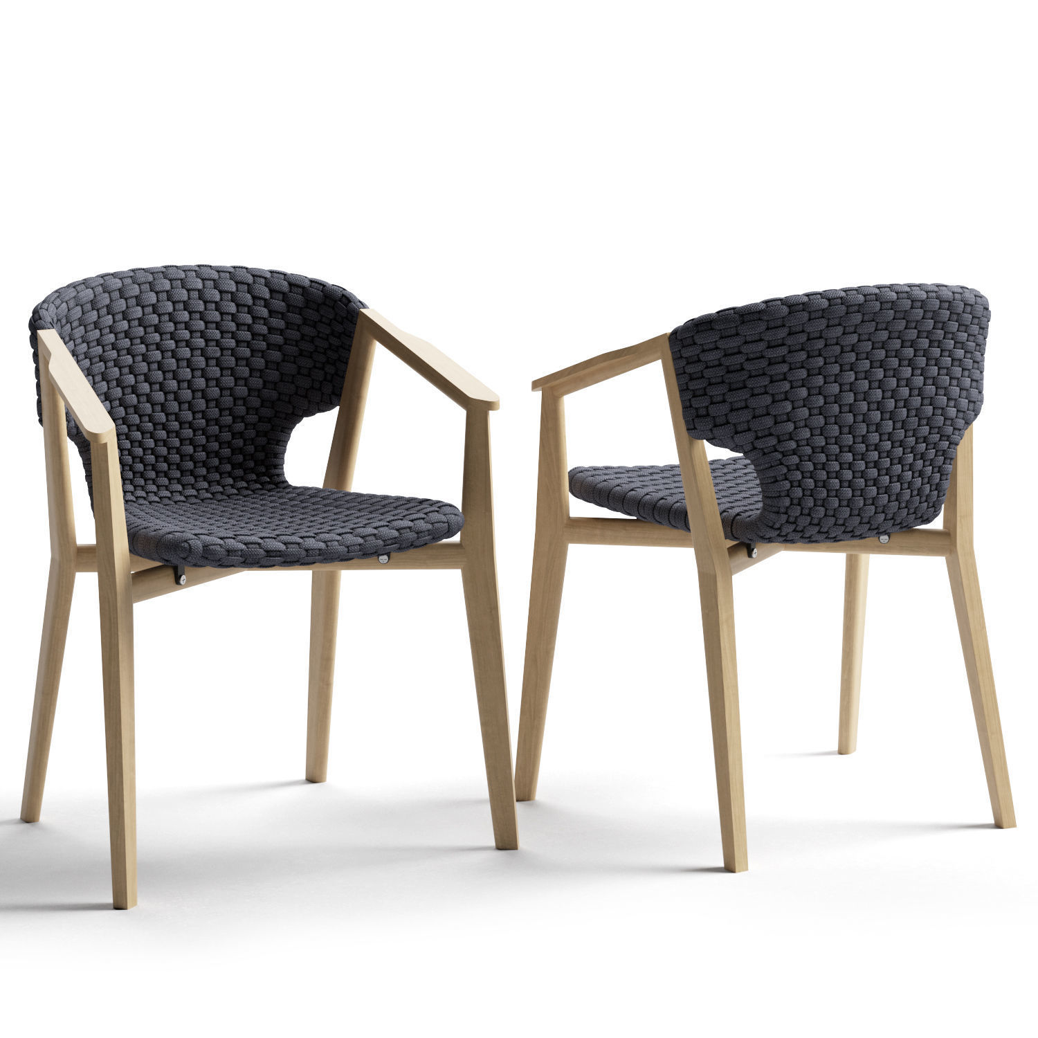 Ethimo Knit dining armchair and rectangular table 3D model | CGTrader