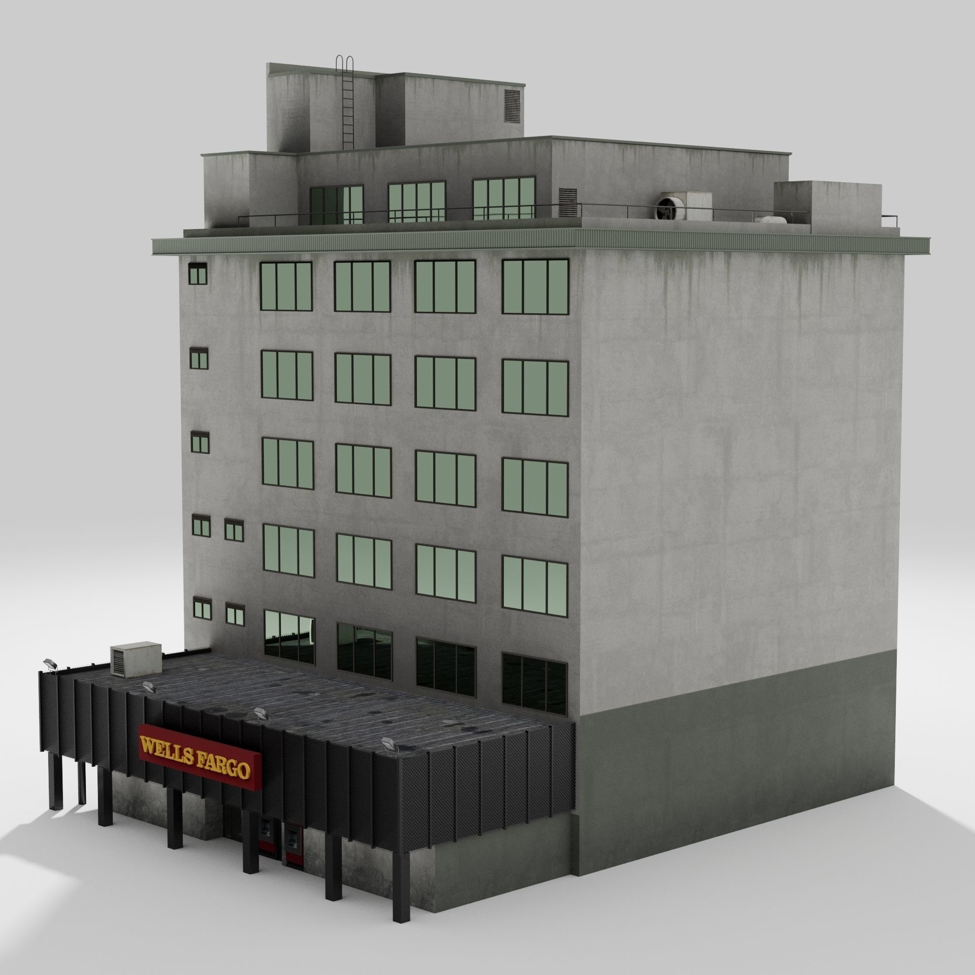 3D model Wells Fargo Bank VR / AR / low-poly | CGTrader
