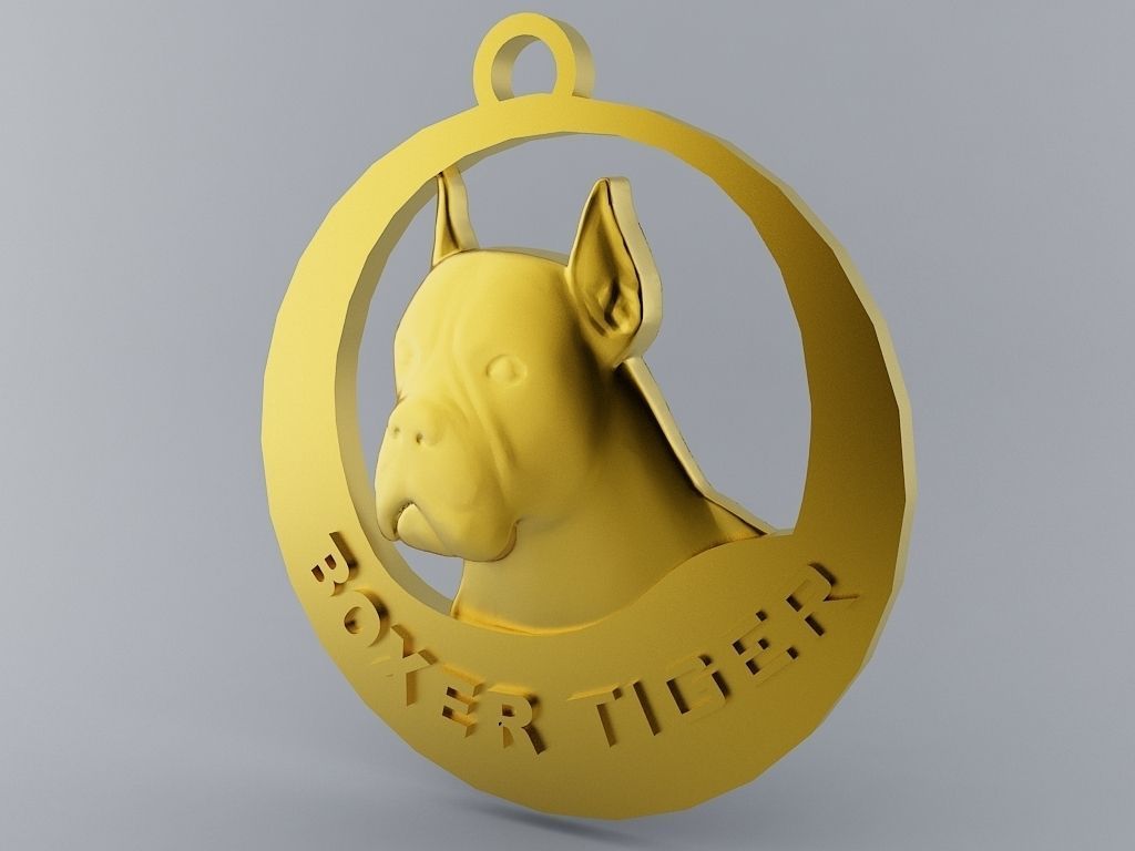 Boxer Circuler Keychain 3D model 3D printable | CGTrader