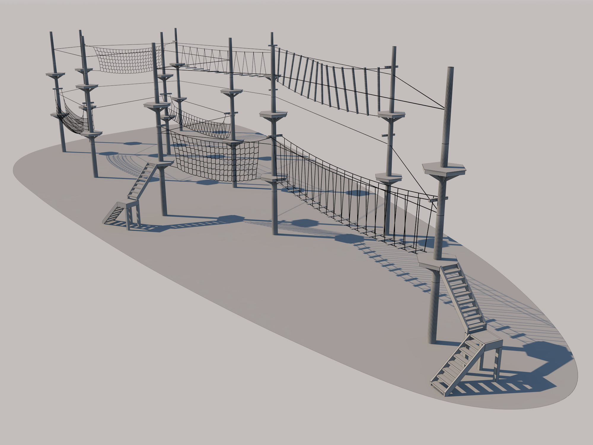 Rope Park 3D model | CGTrader