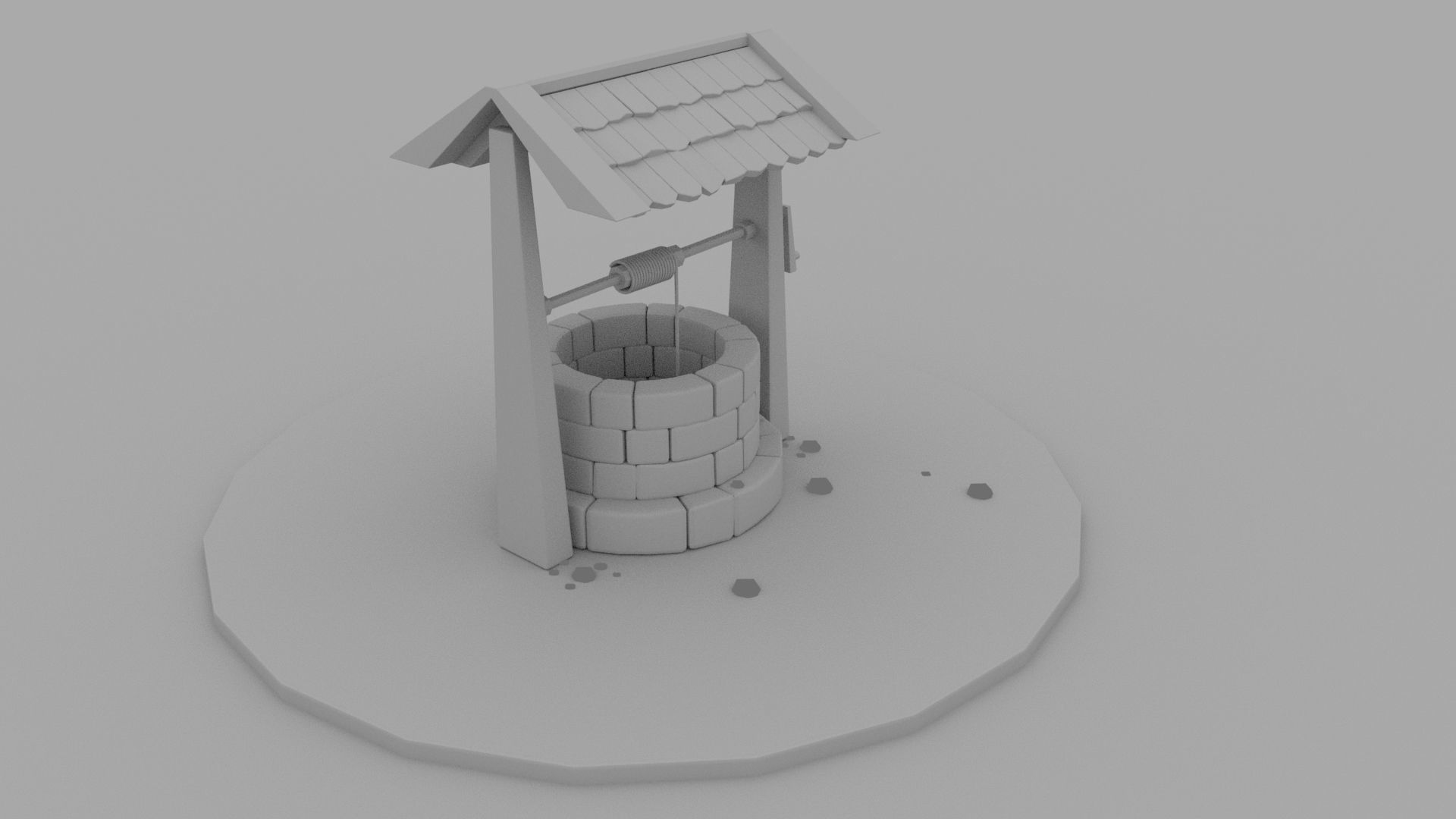 Low poly WELL model 3D model | CGTrader
