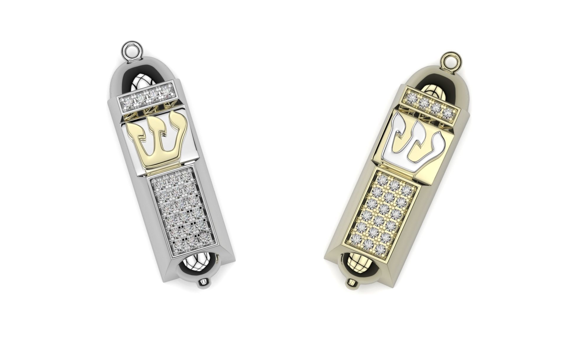 Mezuzah gold pendant 3d printable model jewish religion jewelry 3D ...