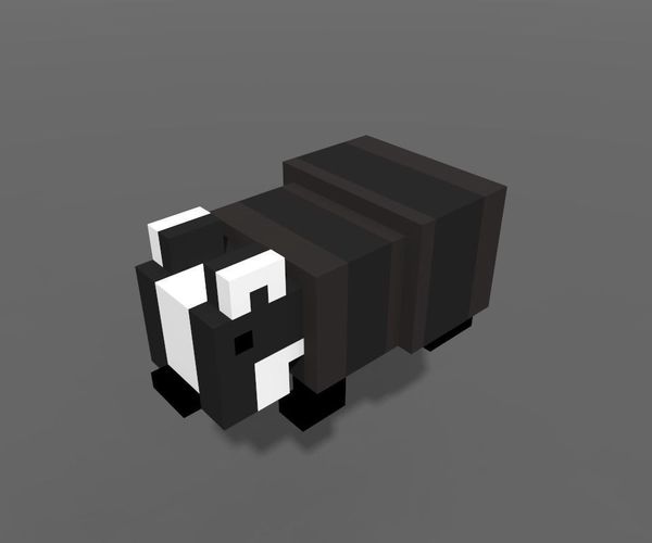 3D model Voxel Badger VR / AR / low-poly | CGTrader
