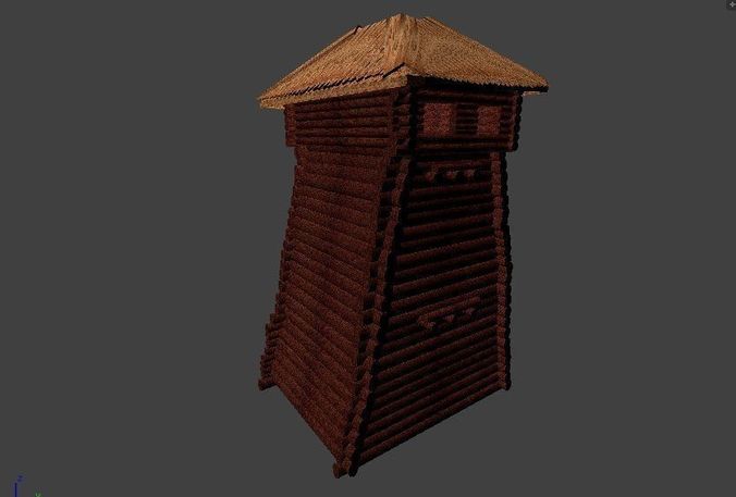Log tower free 3D model | CGTrader