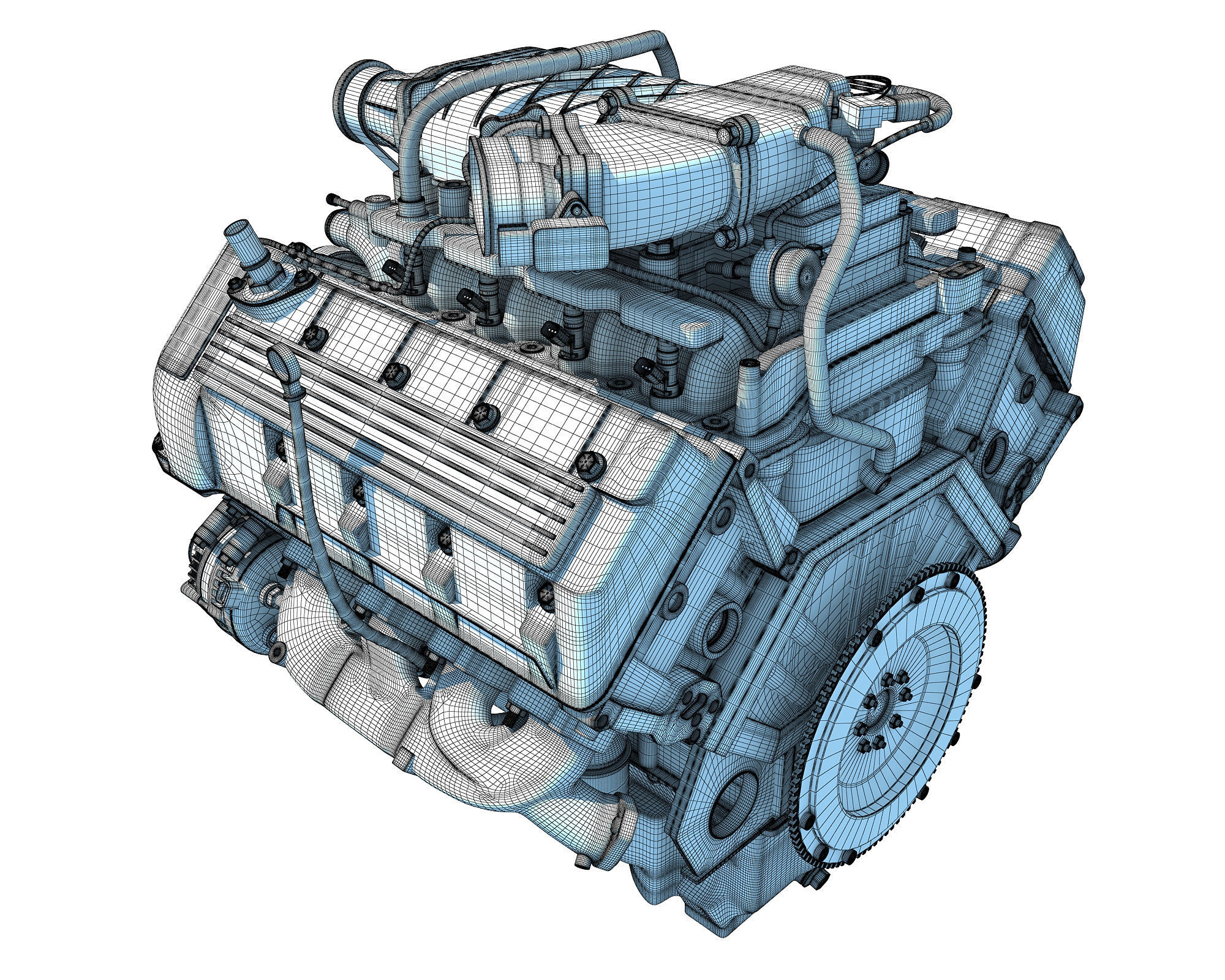 Animated V8 Engine 3D model animated rigged | CGTrader