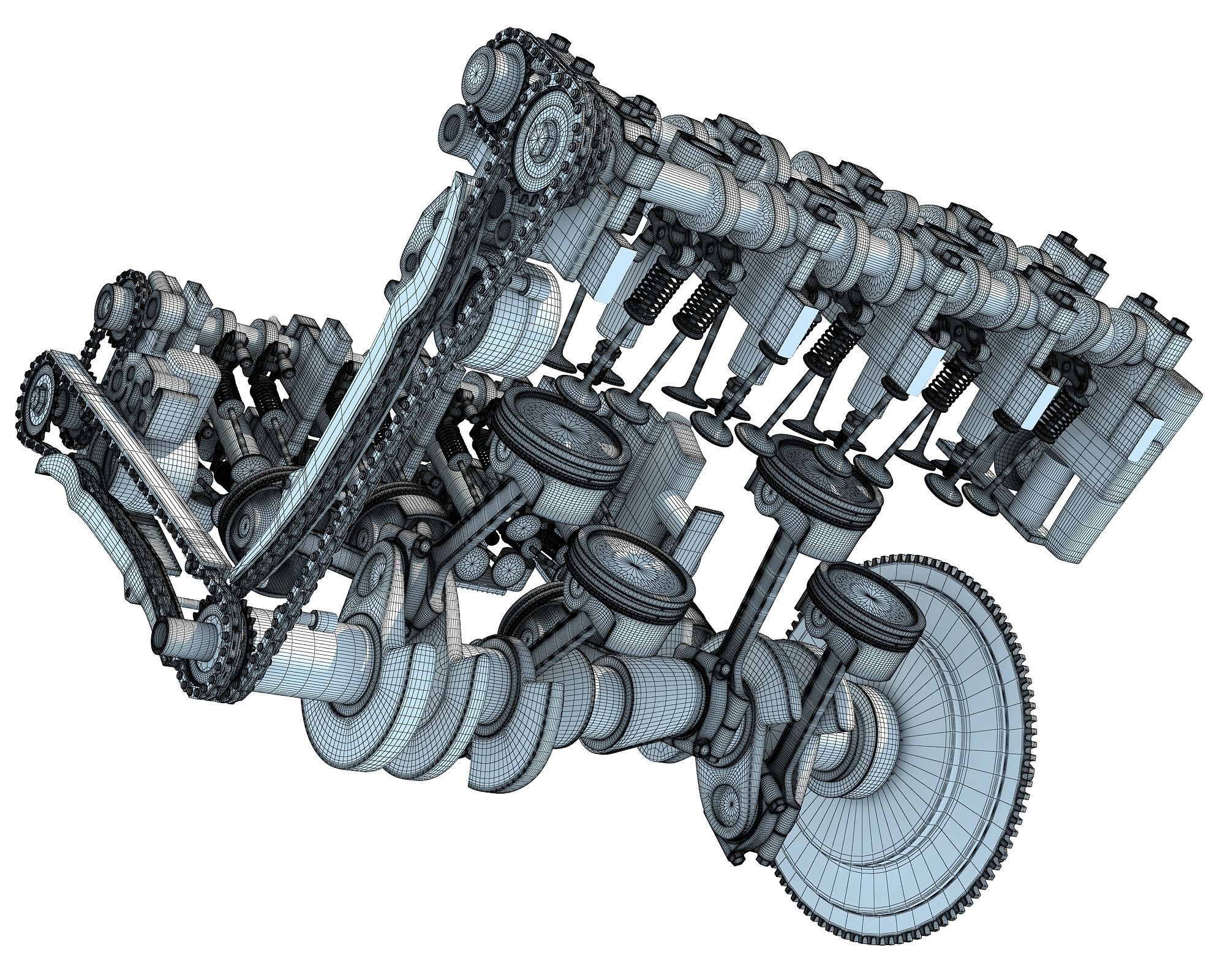 Animated V8 Engine 3D model animated rigged | CGTrader