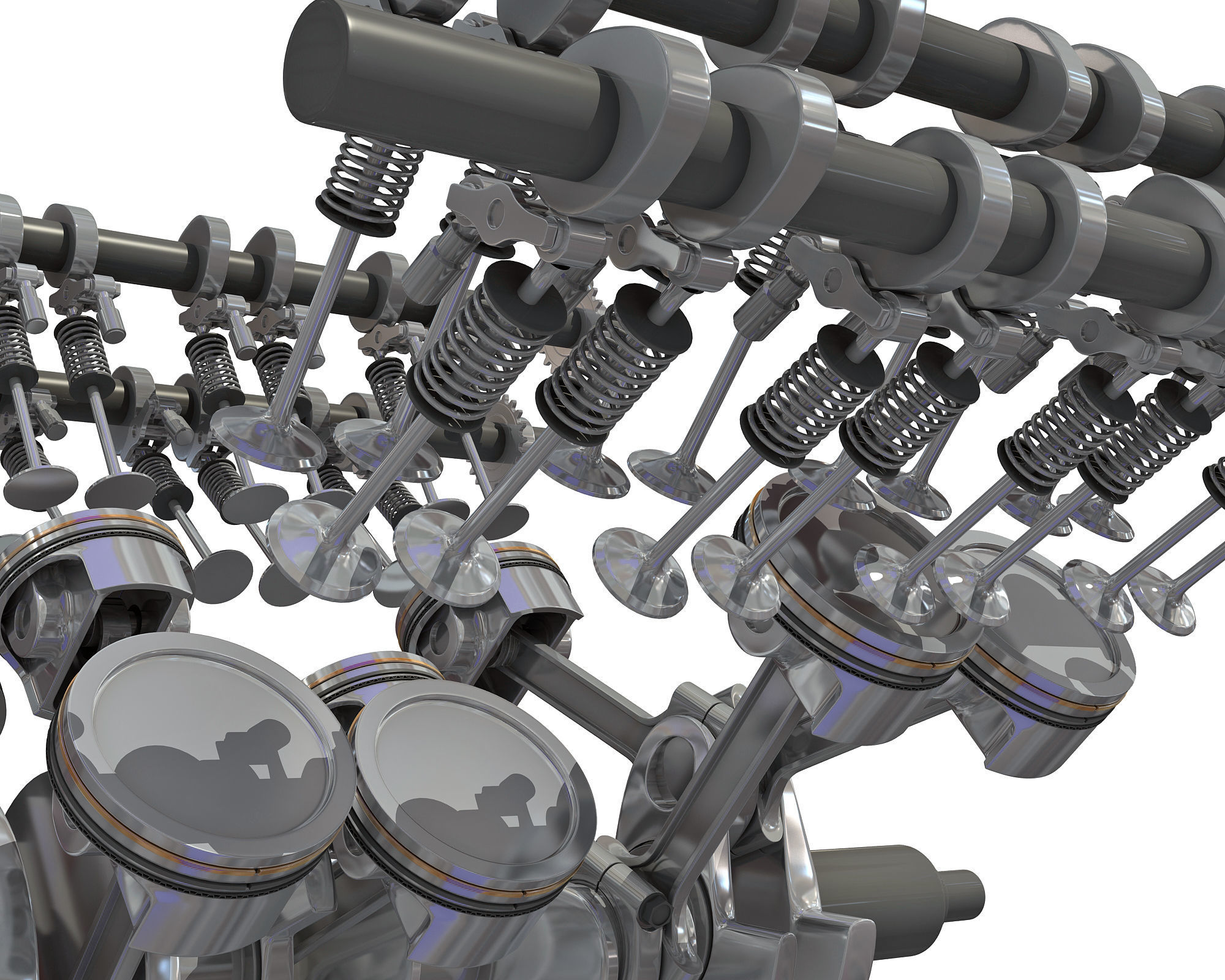 Animated V8 Engine 3D model animated rigged | CGTrader