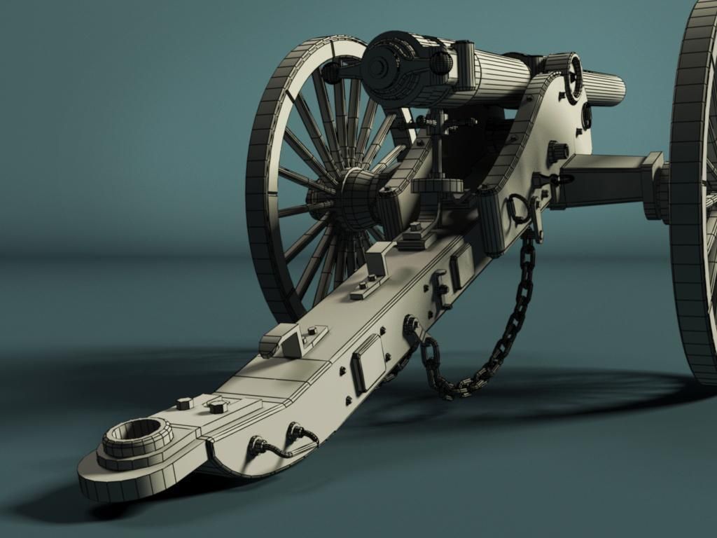 Civil War Cannon free 3D model | CGTrader