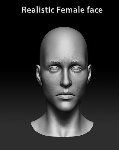 Female realistic face 3D model | CGTrader