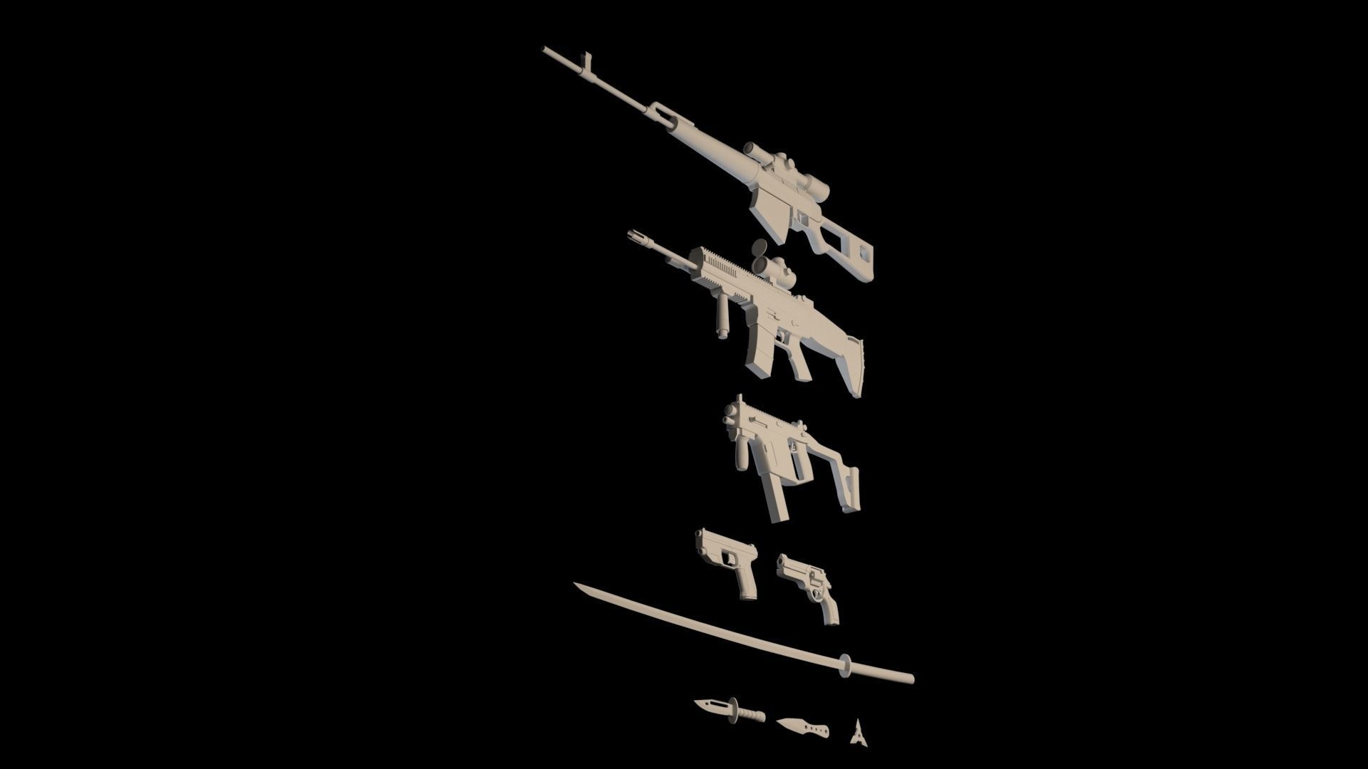 CGI Animation Weapons Pack free 3D model | CGTrader