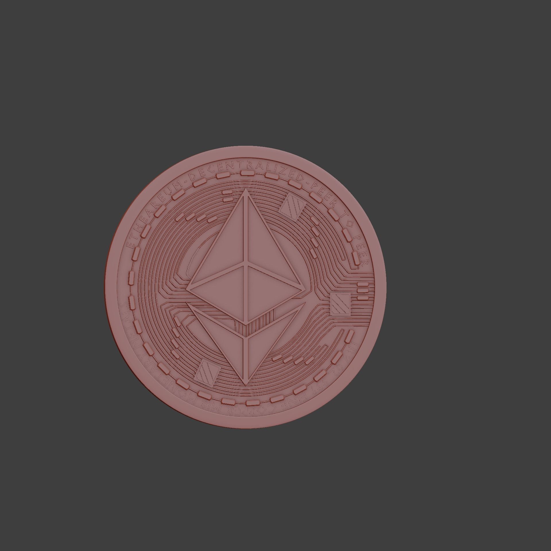 Ethereum cryto coin token model 3D model | CGTrader