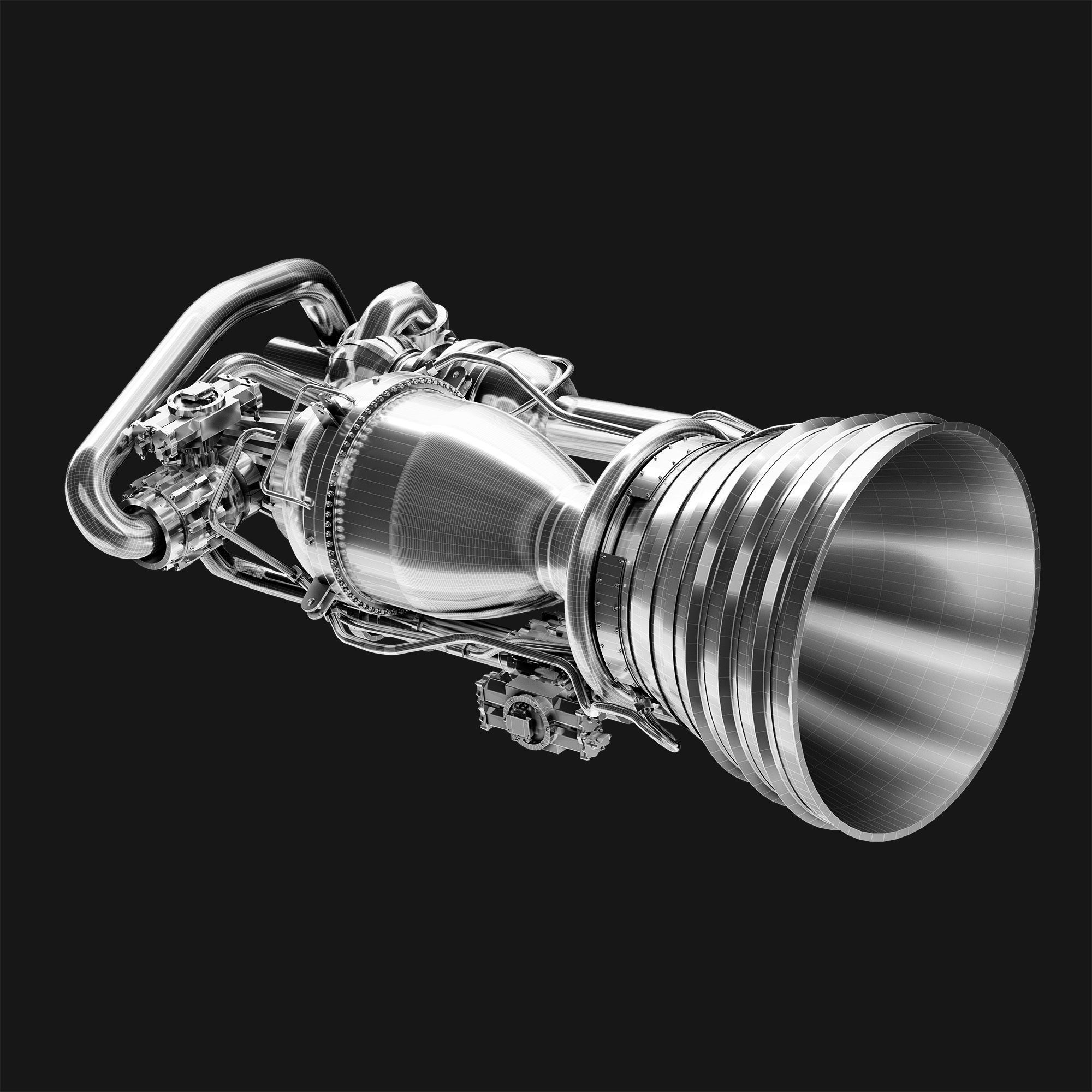 Merlin Rocket Engine SpaceX 3D model | CGTrader