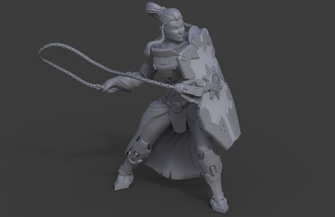 Brigitte - Overwatch Fanart Miniature 3D model 3D printable | CGTrader