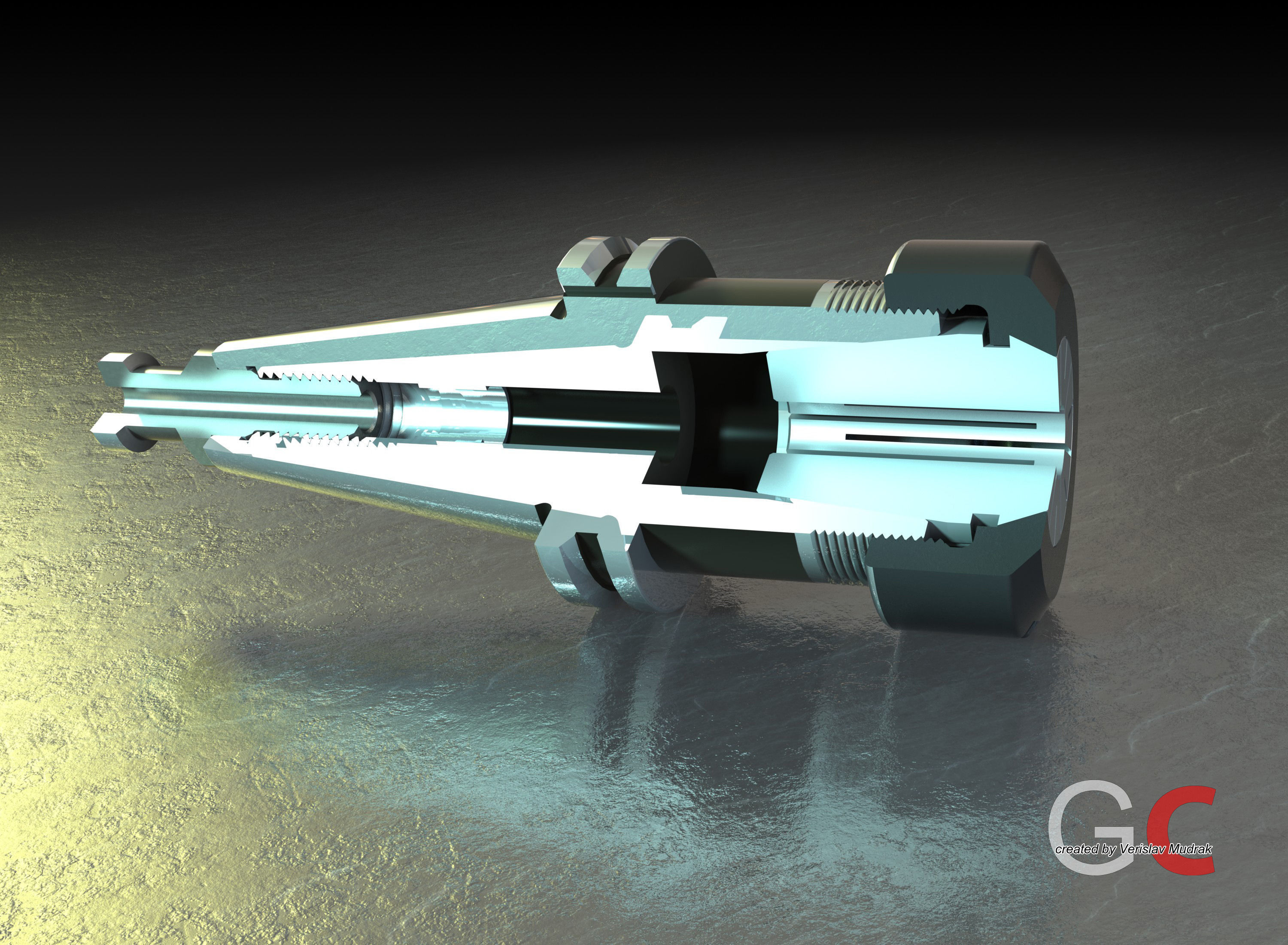 Collet chuck ER40 free 3D model | CGTrader