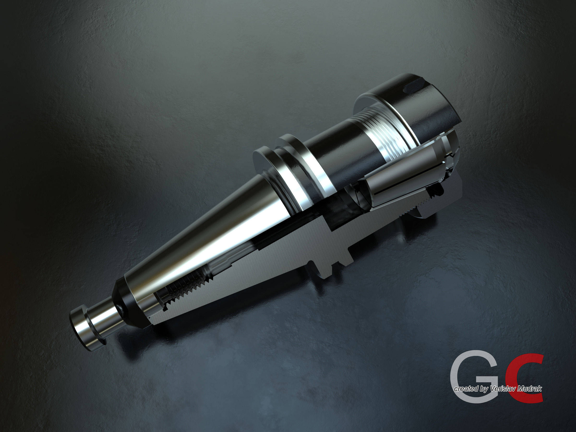 Collet chuck ER40 free 3D model | CGTrader