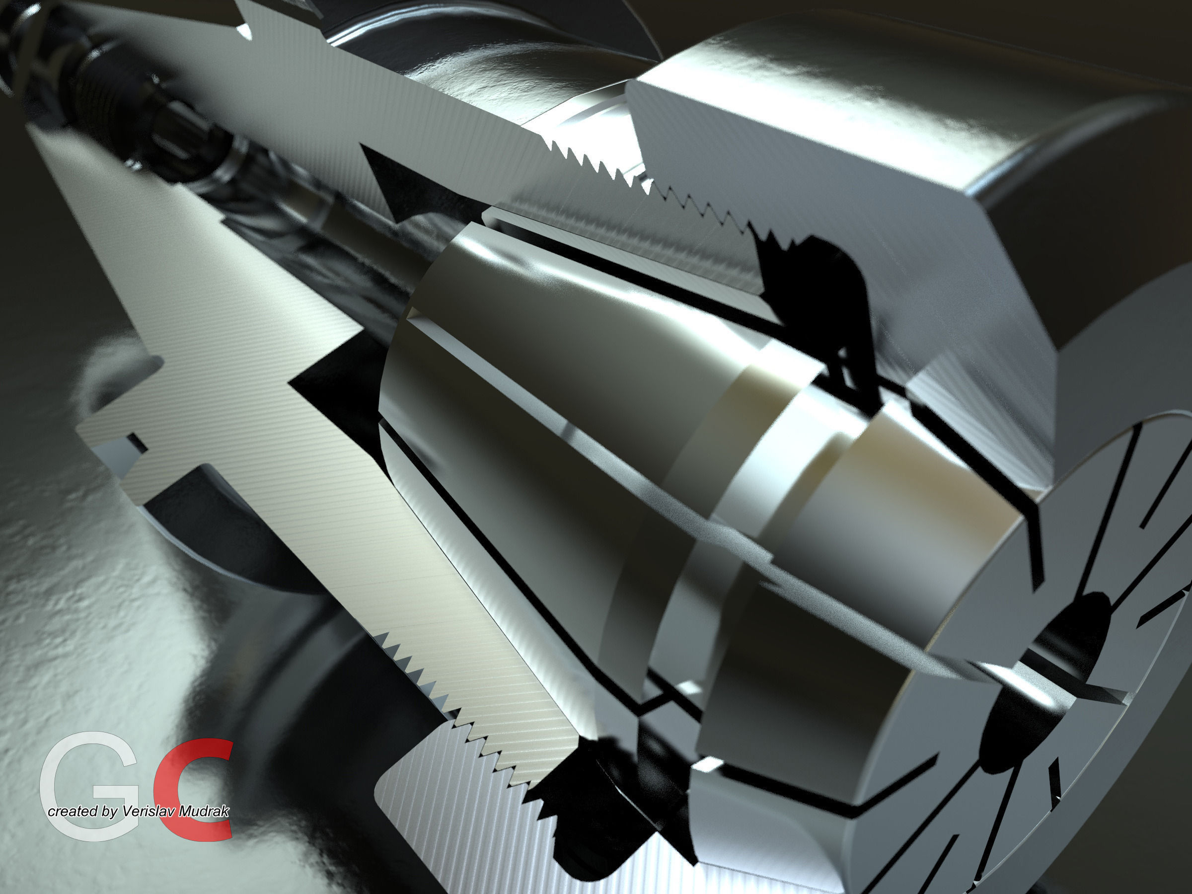 Collet chuck ER40 free 3D model | CGTrader