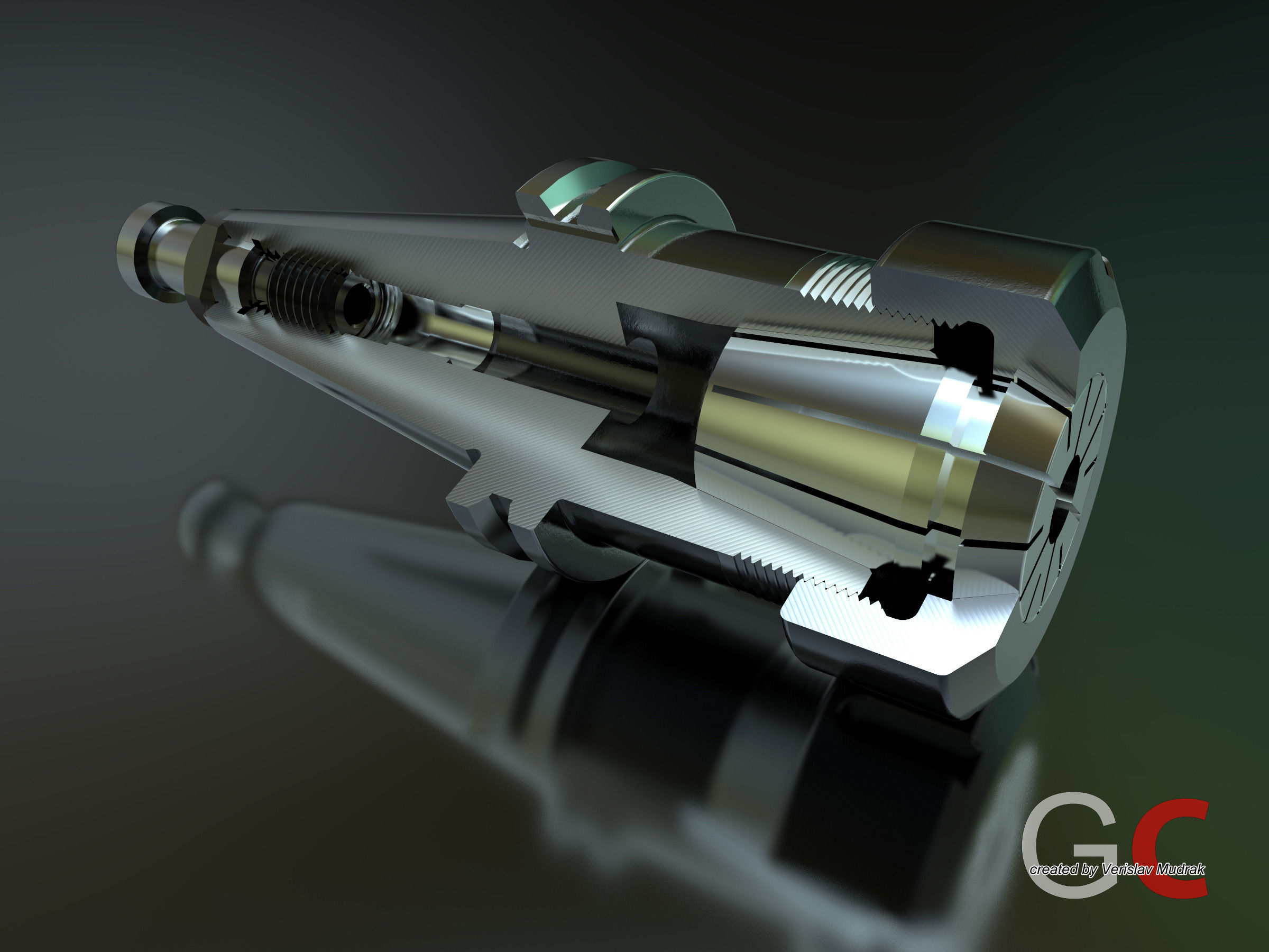 Collet chuck ER40 free 3D model | CGTrader