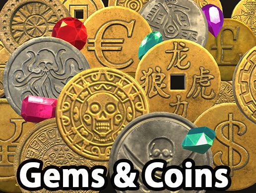 3D model Ultimate Gems and Coins pack | CGTrader