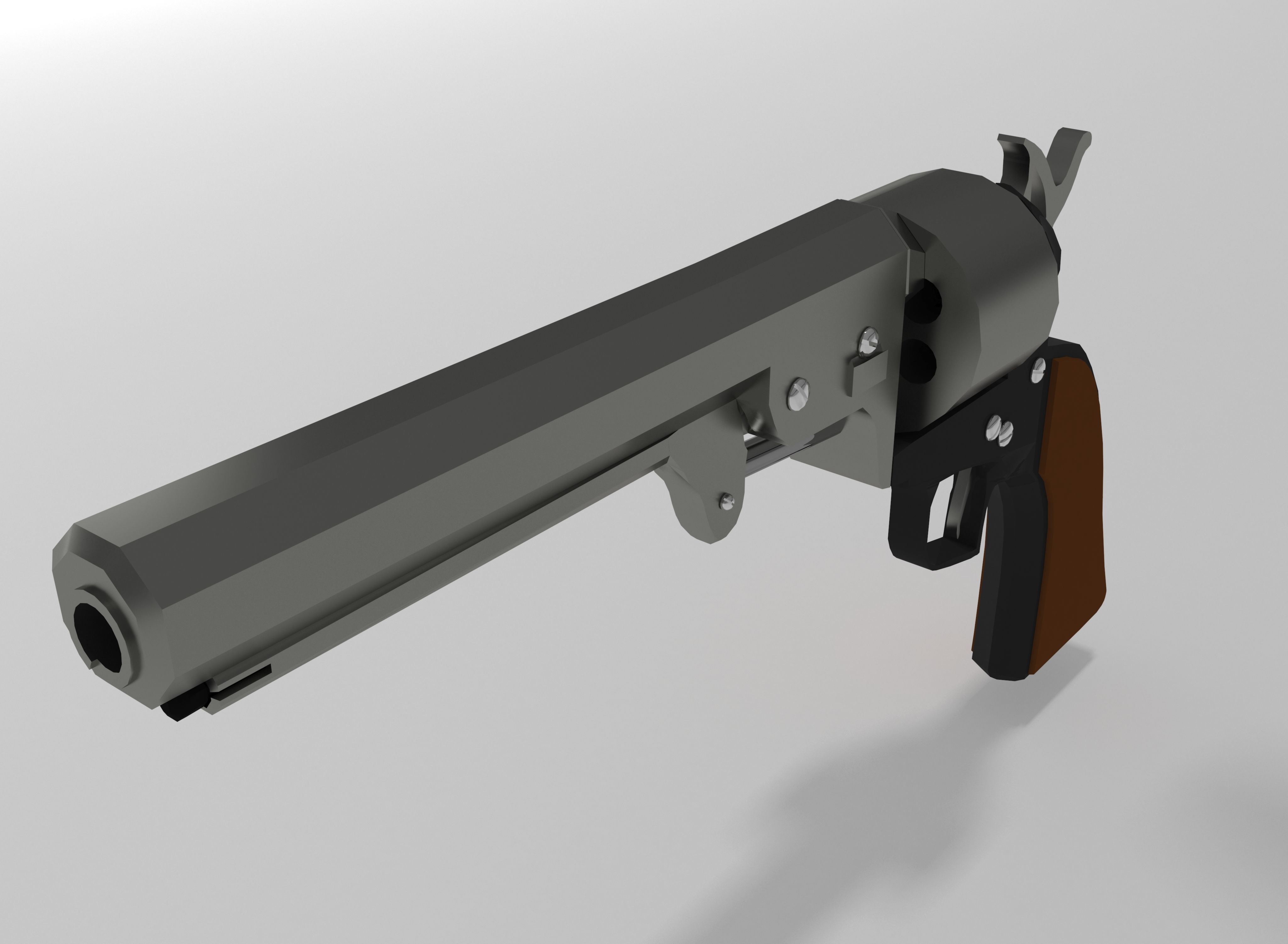 3D model old revolver VR / AR / low-poly | CGTrader