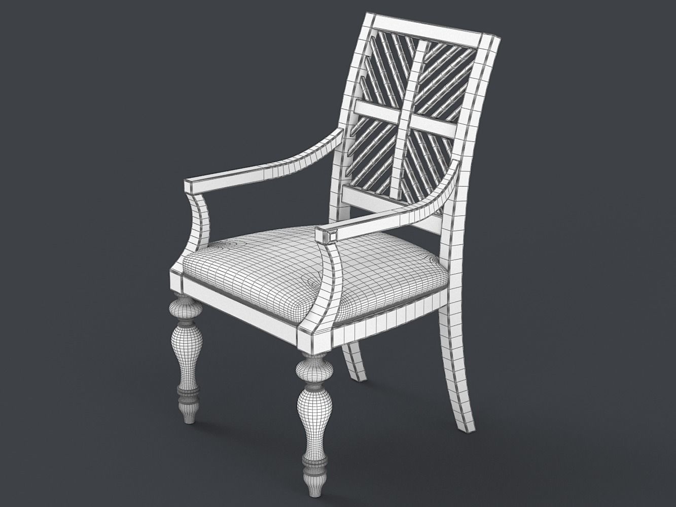 Pattern Back Arm Chair PBR 3D model | CGTrader