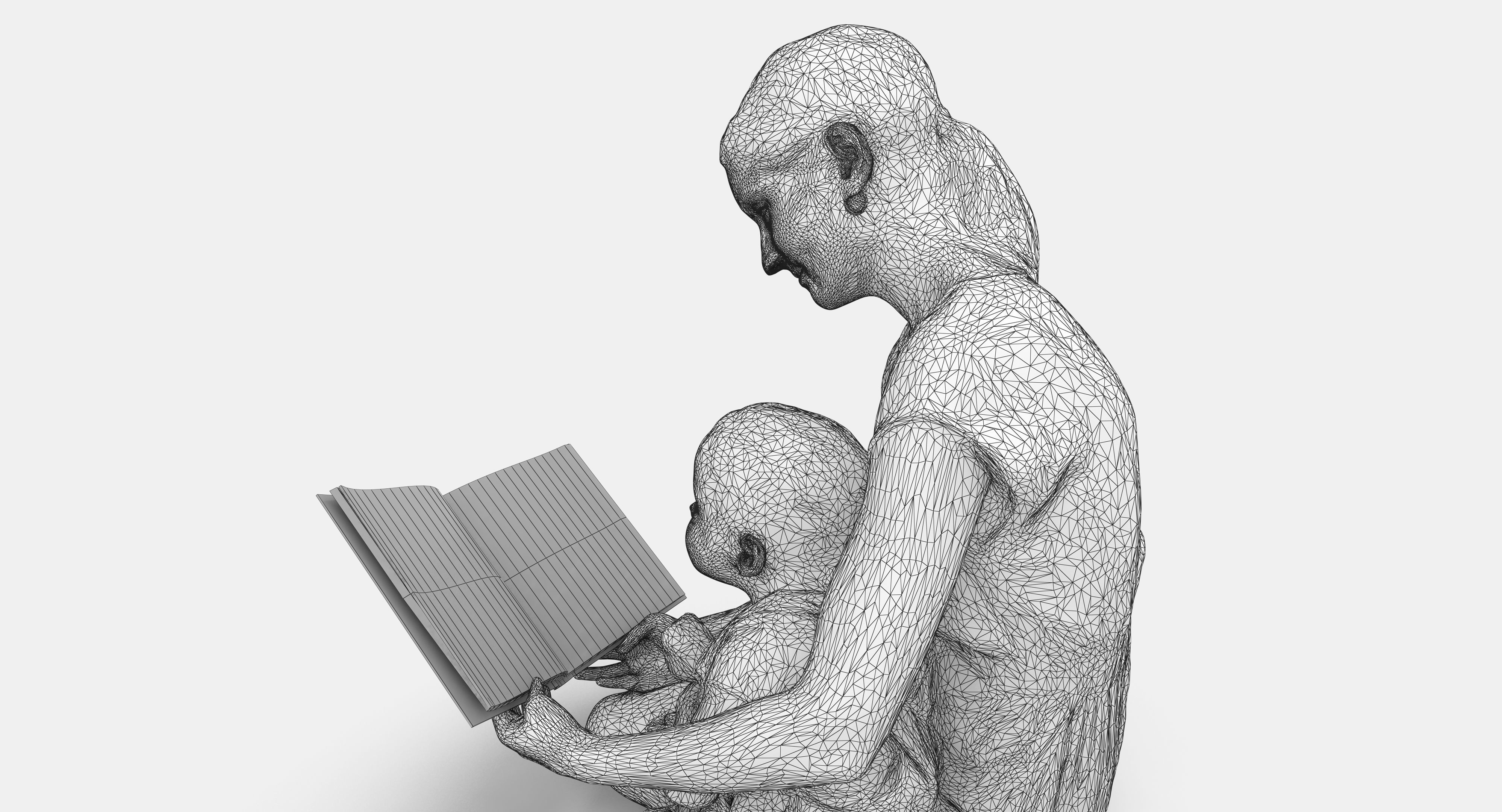 3D model Mother and Daughter VR / AR / low-poly | CGTrader
