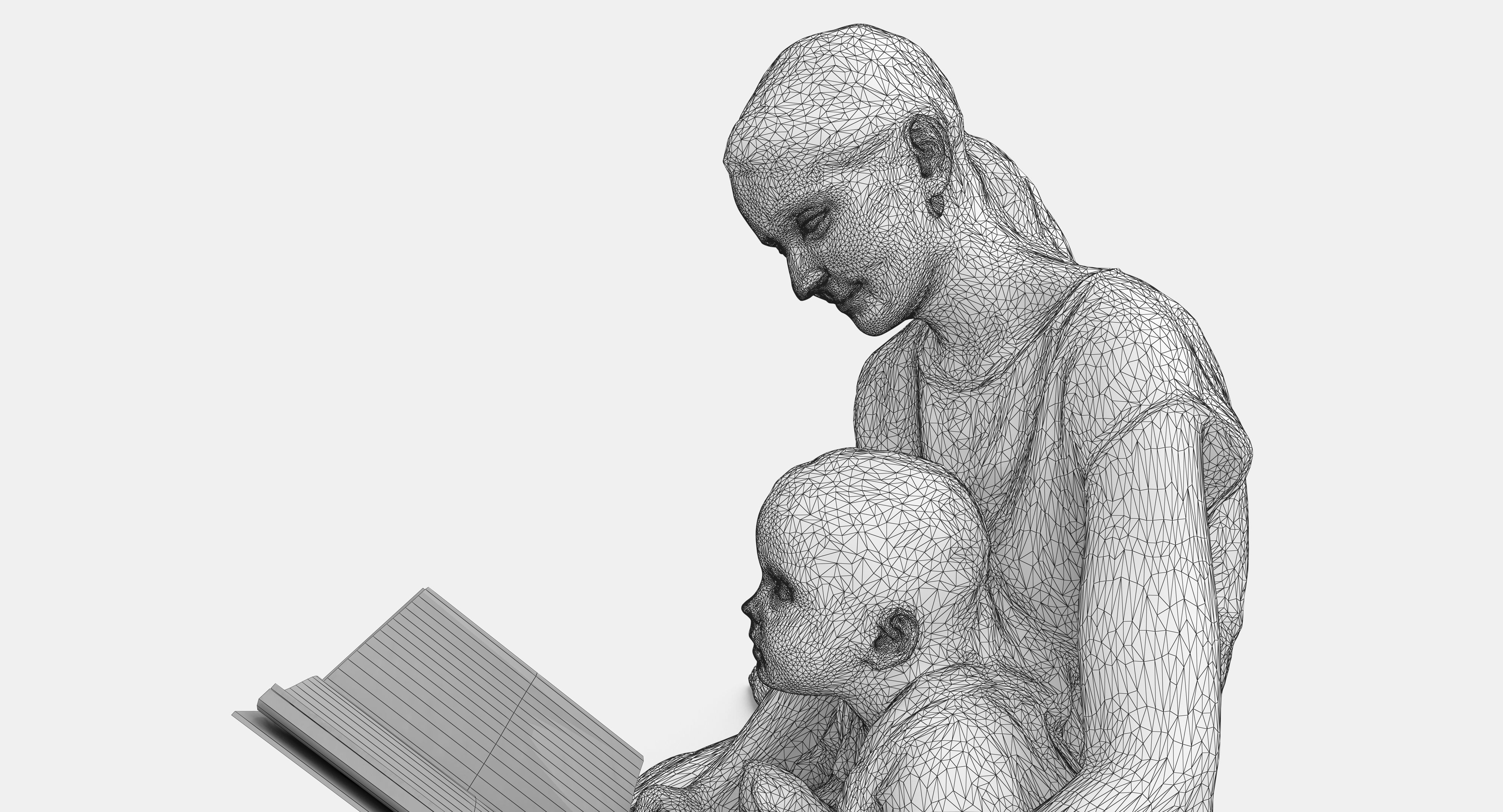 3D model Mother and Daughter VR / AR / low-poly | CGTrader