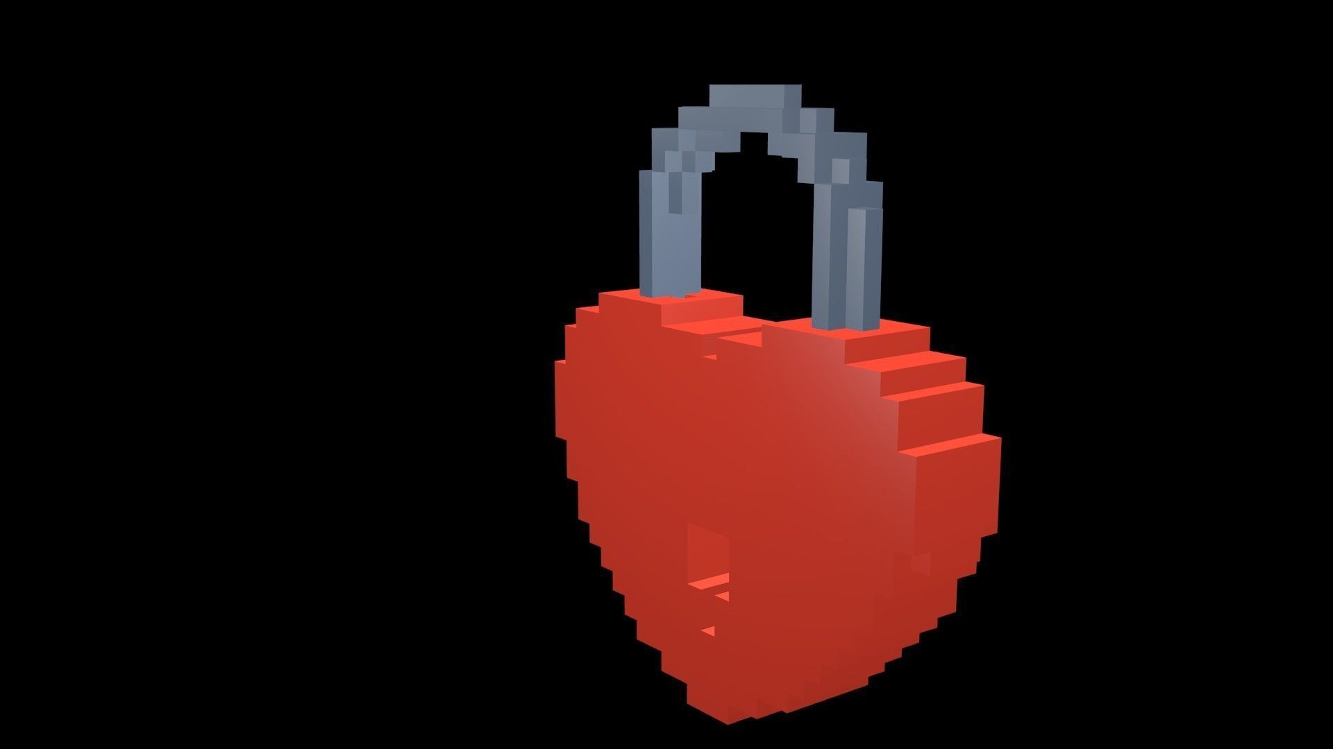 Lock heart voxel 3D model | CGTrader