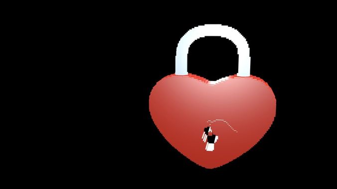 Lock heart voxel 2 3D model | CGTrader
