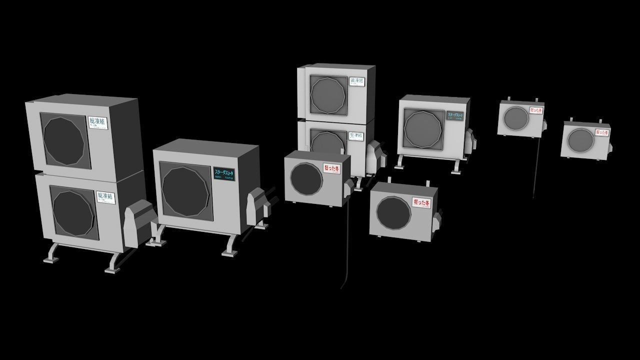 3D model Japanese Air Conditioner External Units Low Poly VR / AR / low ... 3D model Japanese Air Conditioner External Units Low Poly VR / AR / low ...
