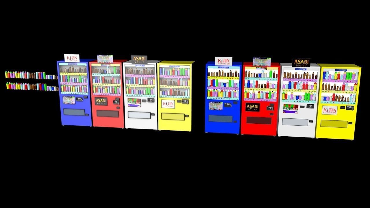 3D model Japanese Vending Machines Low Poly VR / AR / low-poly | CGTrader
