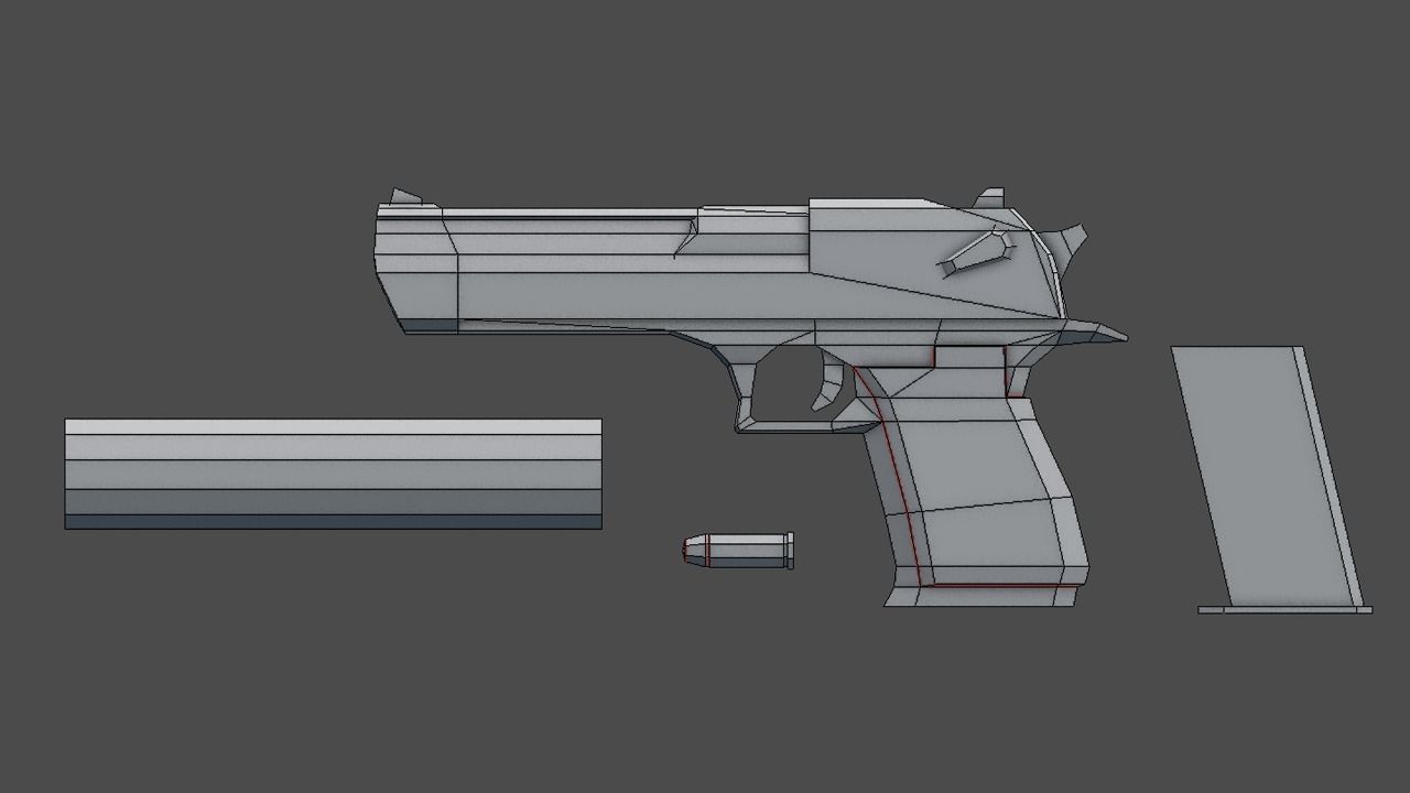 3D model Desert Eagle Lowpoly deagle handgun VR / AR / low-poly | CGTrader