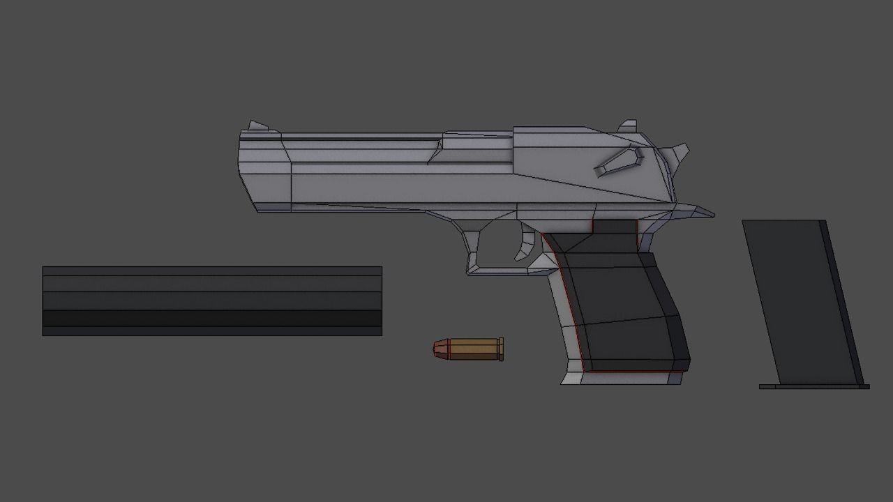3D model Desert Eagle Lowpoly deagle handgun VR / AR / low-poly | CGTrader