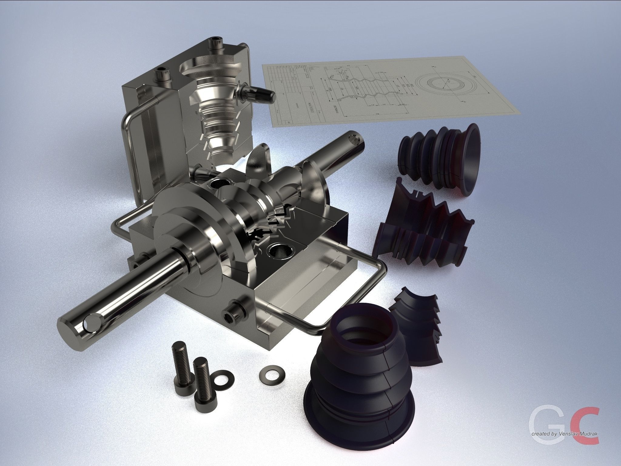 Compression mold tool NBR02 free 3D model | CGTrader
