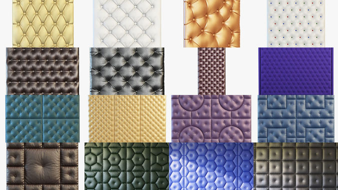 3D Model Collection Different wall panels for walls in the interior of ...