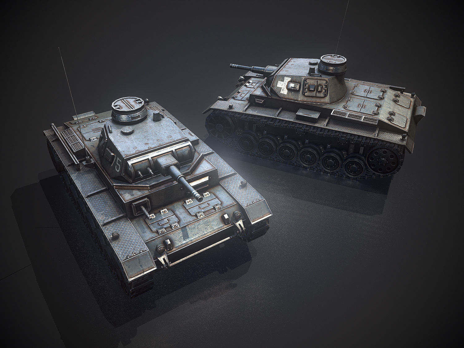 3D model Low Poly Panzer III E medium tank VR / AR / low-poly | CGTrader