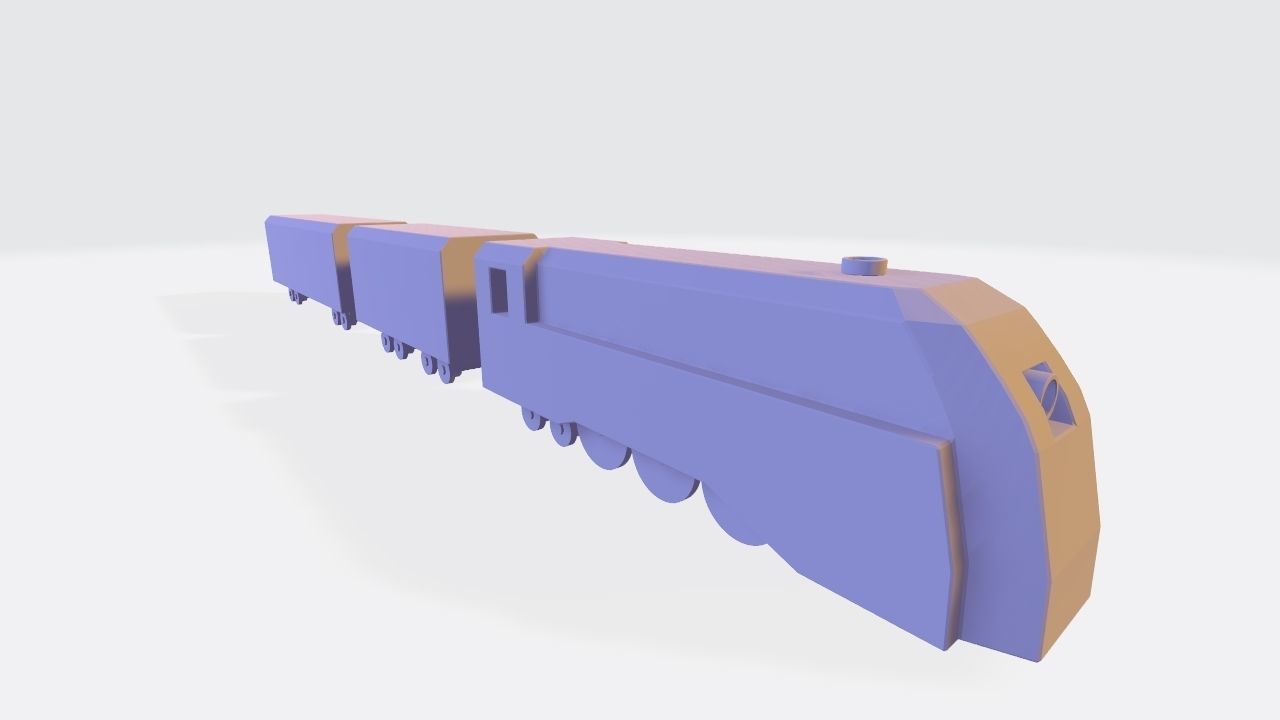 Streamlined Wooden Train with Steam Locomotive - Toy 3D model | CGTrader