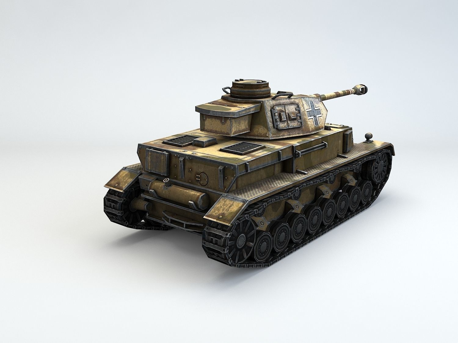 3D model Low Poly Panzer IV G medium tank VR / AR / low-poly | CGTrader