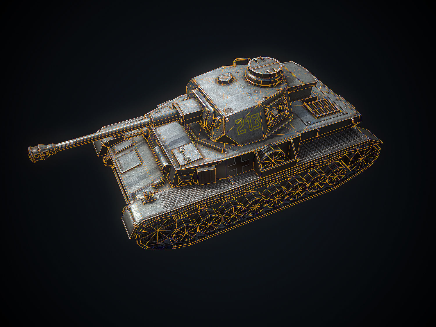 3D model Low Poly Panzer IV G medium tank VR / AR / low-poly | CGTrader