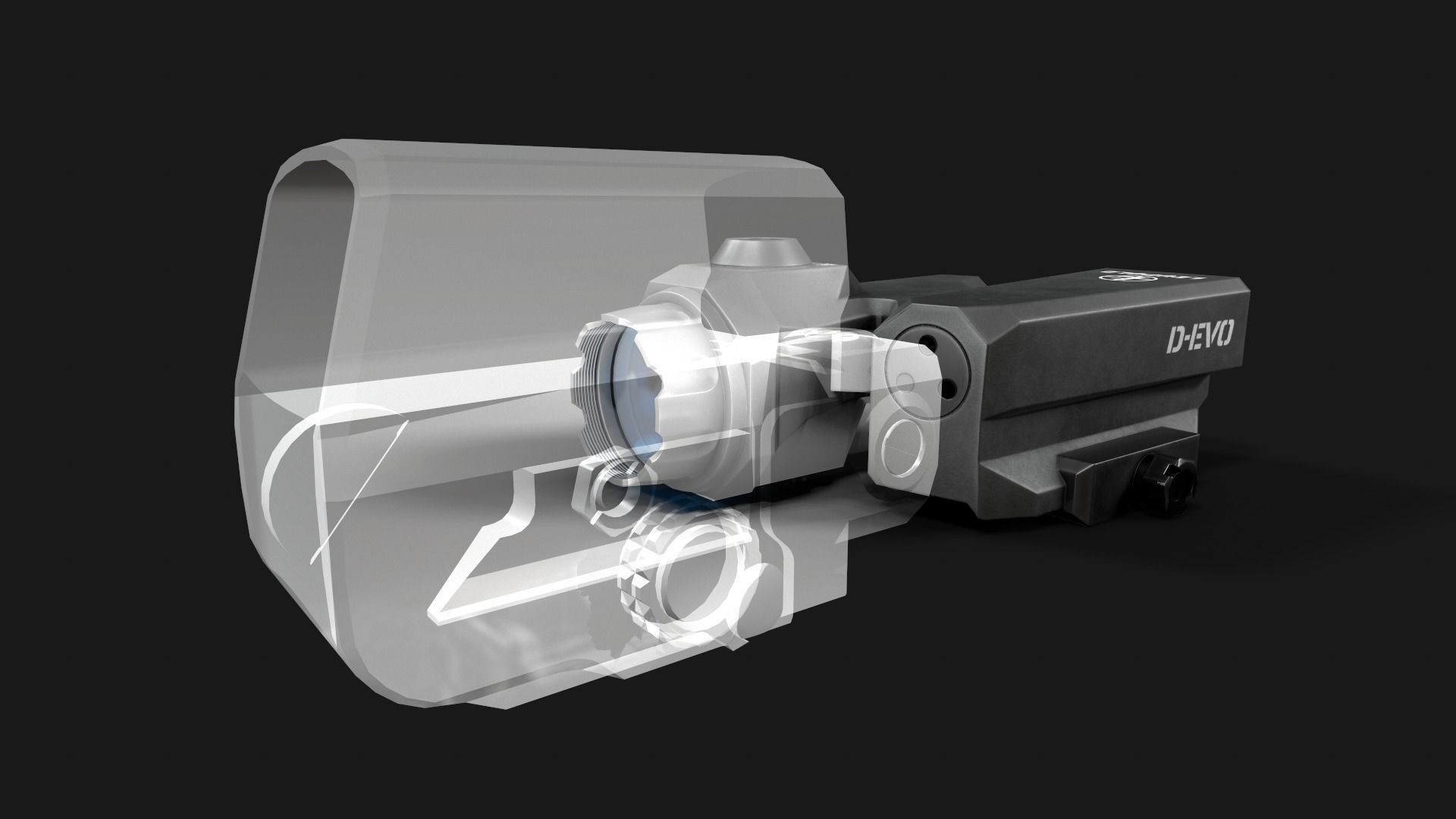 3D model Leupold D-EVO Dual Enhanced View Optic 6x Scope VR / AR / low ...