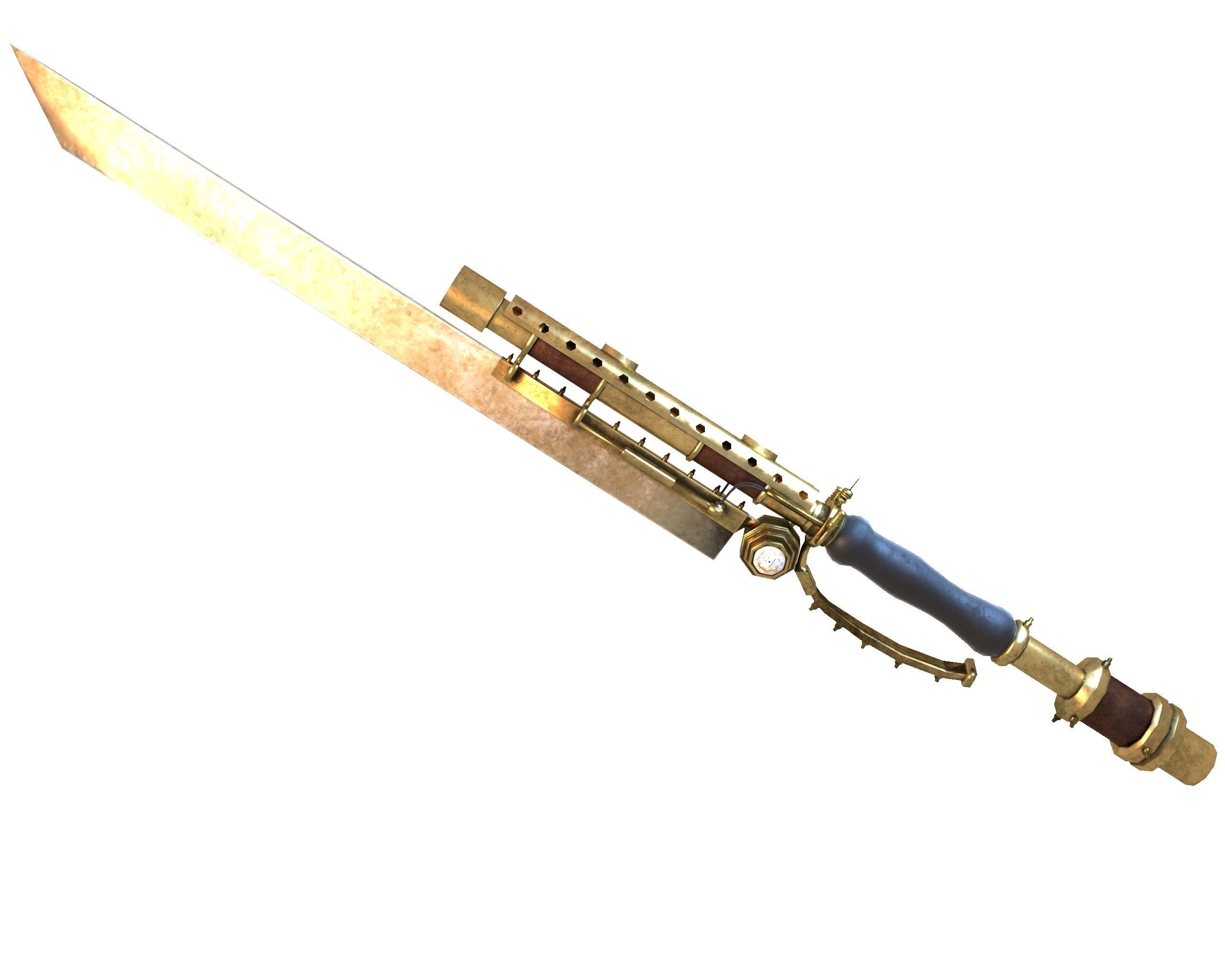 Steampunk Sword free VR / AR / low-poly 3D model | CGTrader