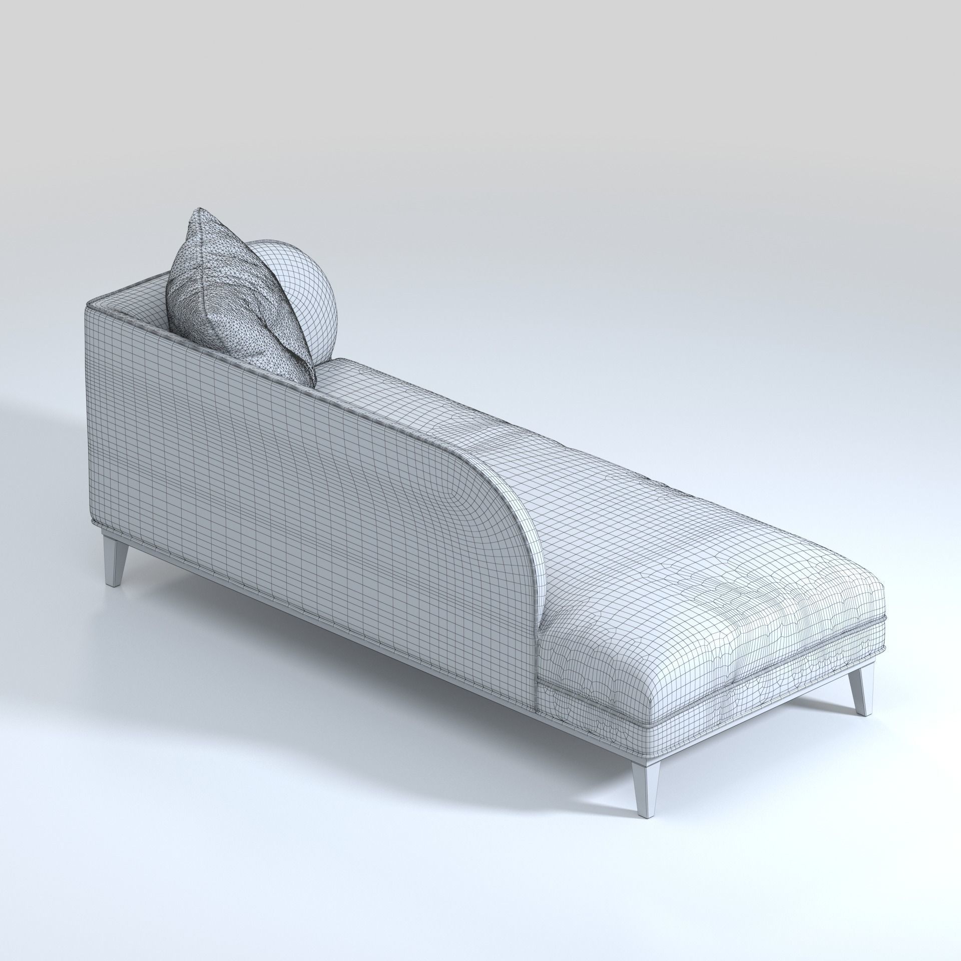 Dering Hall Helena Transitional Mid-Century Modern Chaise 3D model ...