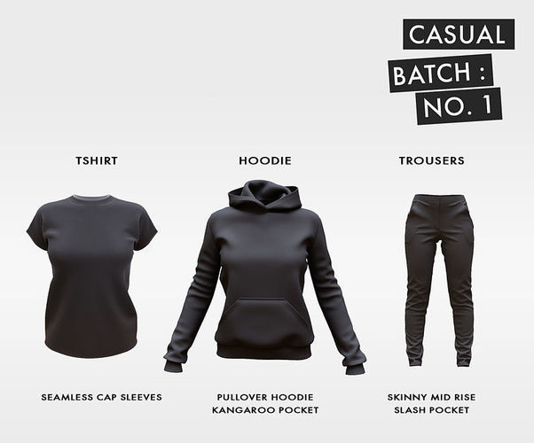 Casual Clothing Batch 1 3D model | CGTrader