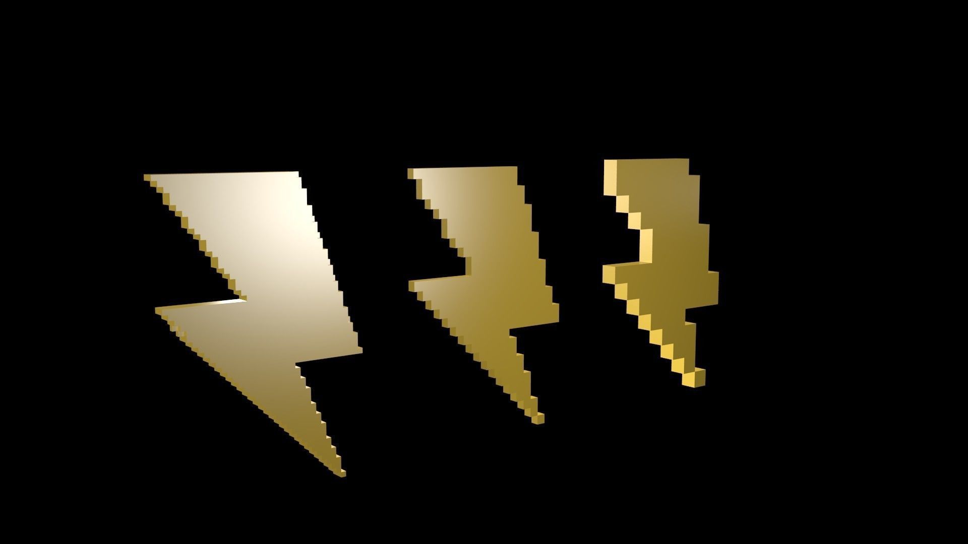 Thunder symbols voxel 3D model | CGTrader