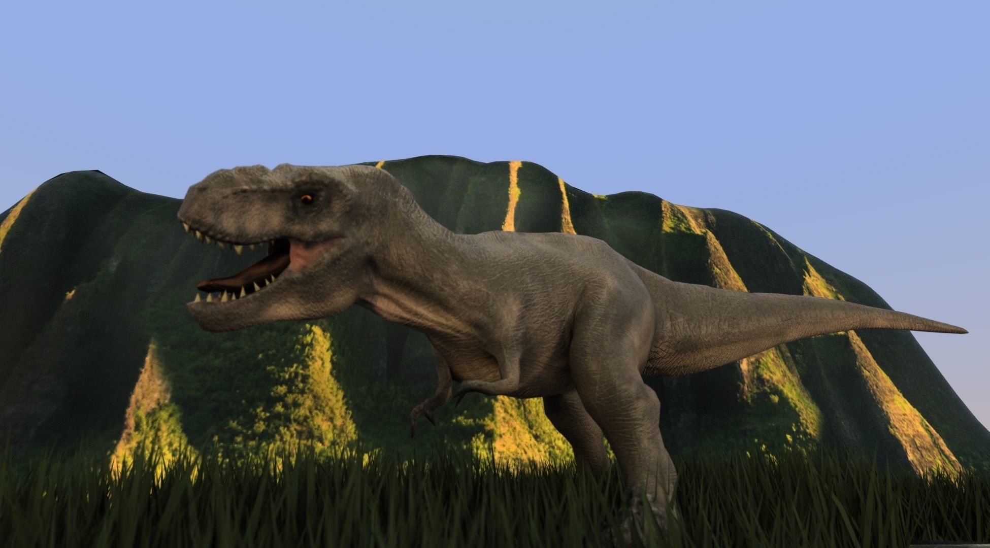 3D model Rexy Jurassic Park Inspired model VR / AR / low-poly rigged ...