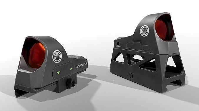 3D model Sig Sauer Romeo3 Miniture Reflex Sight VR / AR / low-poly ...