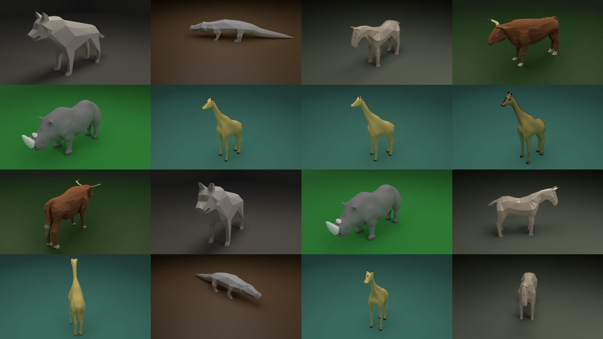 3D Model Collection Low Poly Animals giraffe VR / AR / low-poly | CGTrader