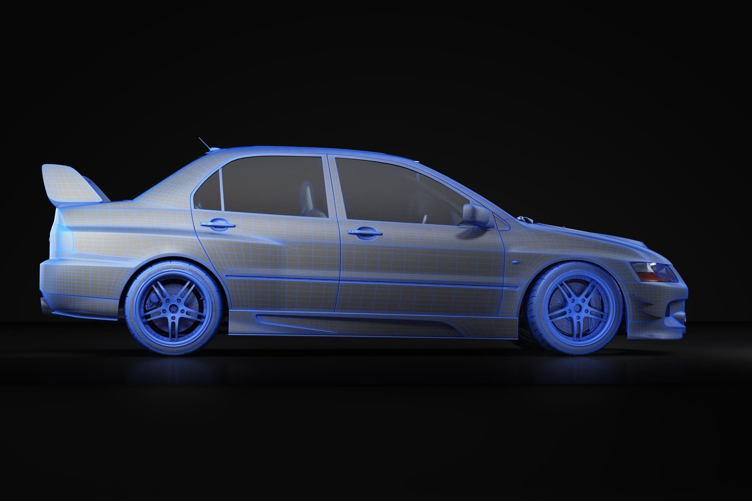 Lancer Evolution IX Tuned 3D model animated | CGTrader