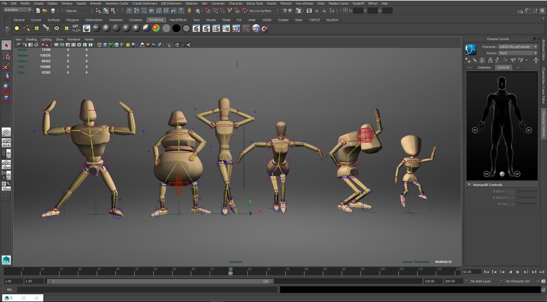 3D model motion capture wooden character VR / AR / low-poly rigged ...